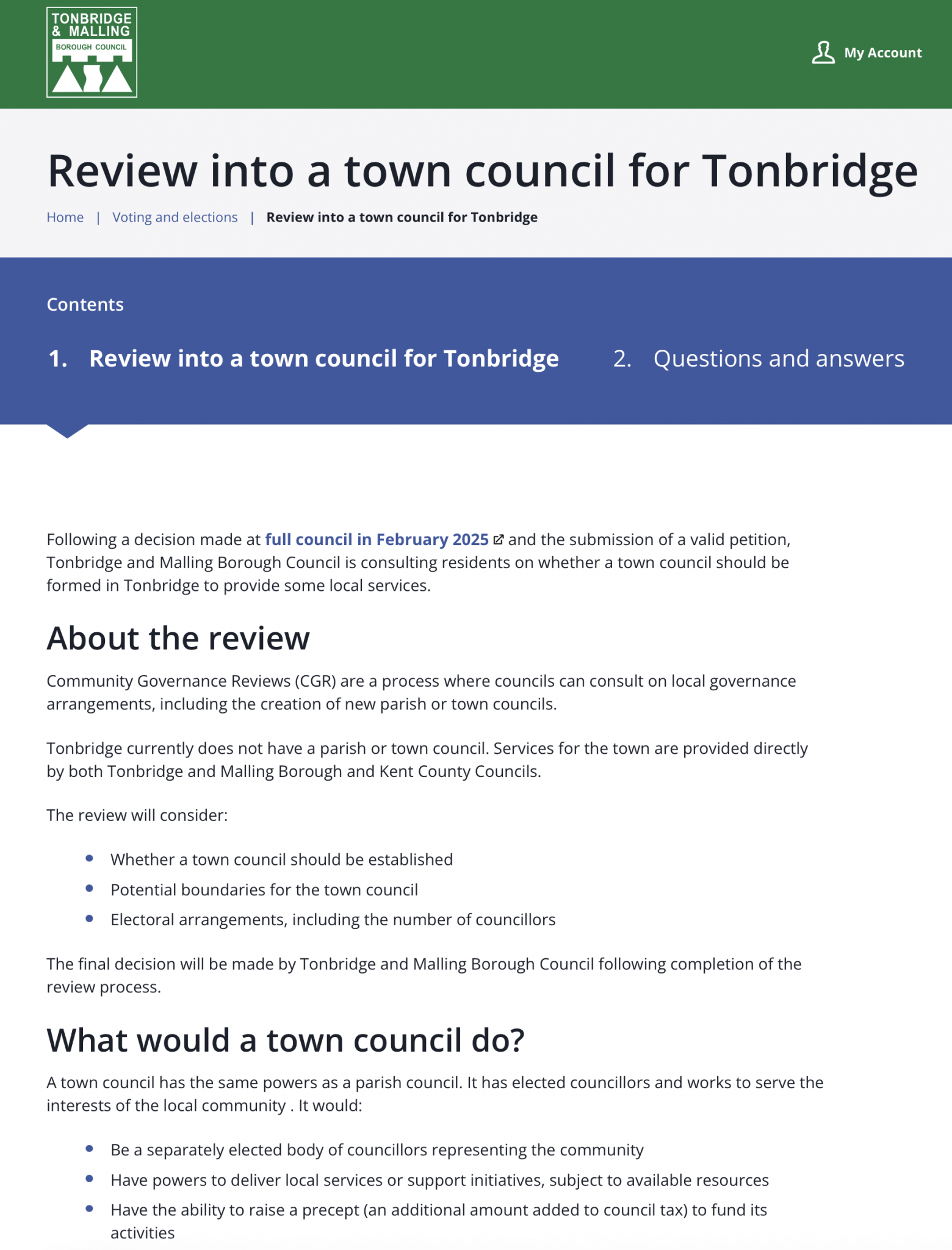 Tonbridge Town Council Campaign